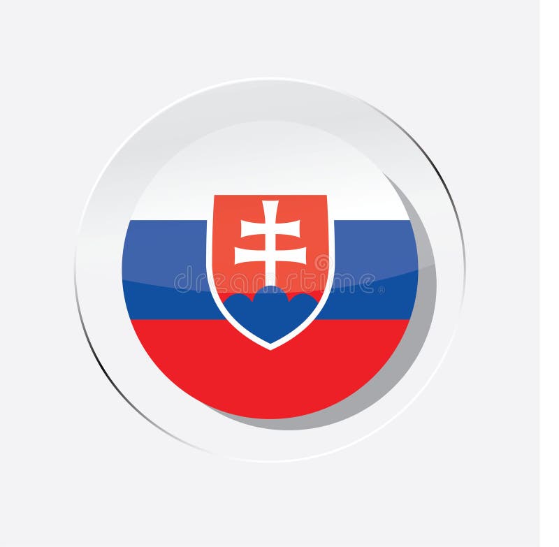 Circle Icon Vector Illustration of Country Flag of Slovakia Stock ...