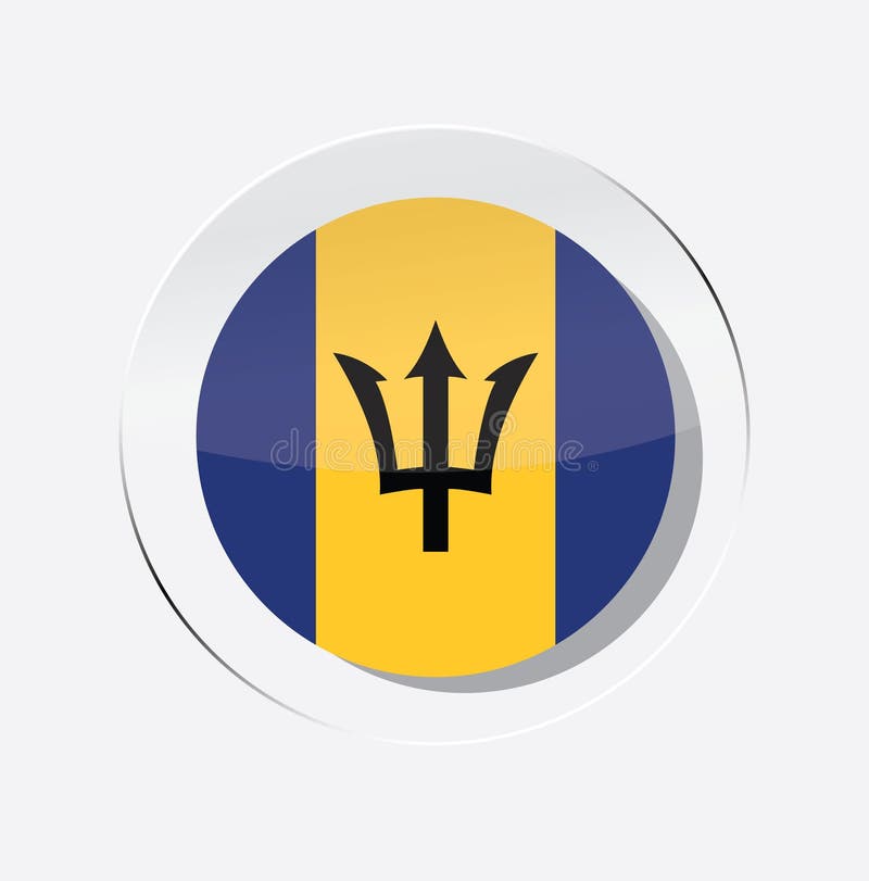 Barbados Blue Yellow Black Trident National Flag Waving in the Wind on ...
