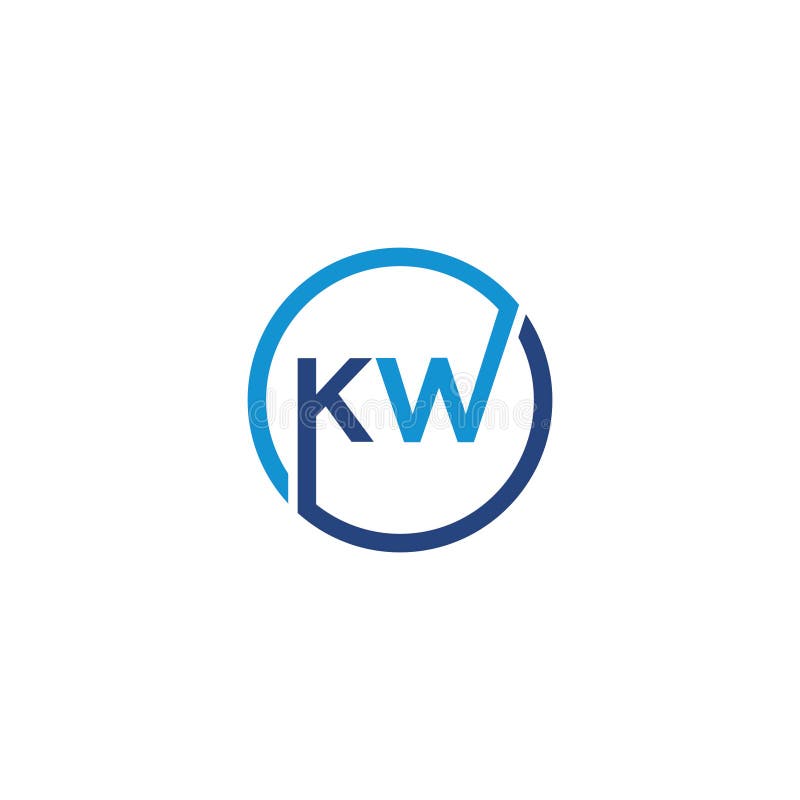 KW Letter Logo Icon Design Template Elements Stock Vector ...
