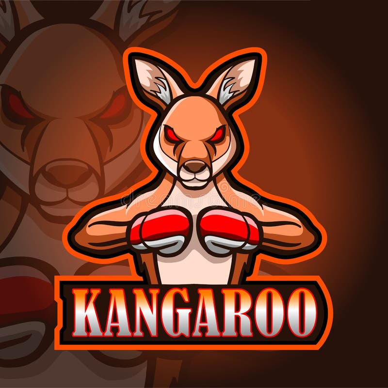 Kangaroo Mascot Esport Logo Design. Stock Vector - Illustration of ...