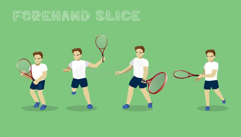 Tennis Motion Forehand Slice Boy Vector Illustration Stock Vector ...