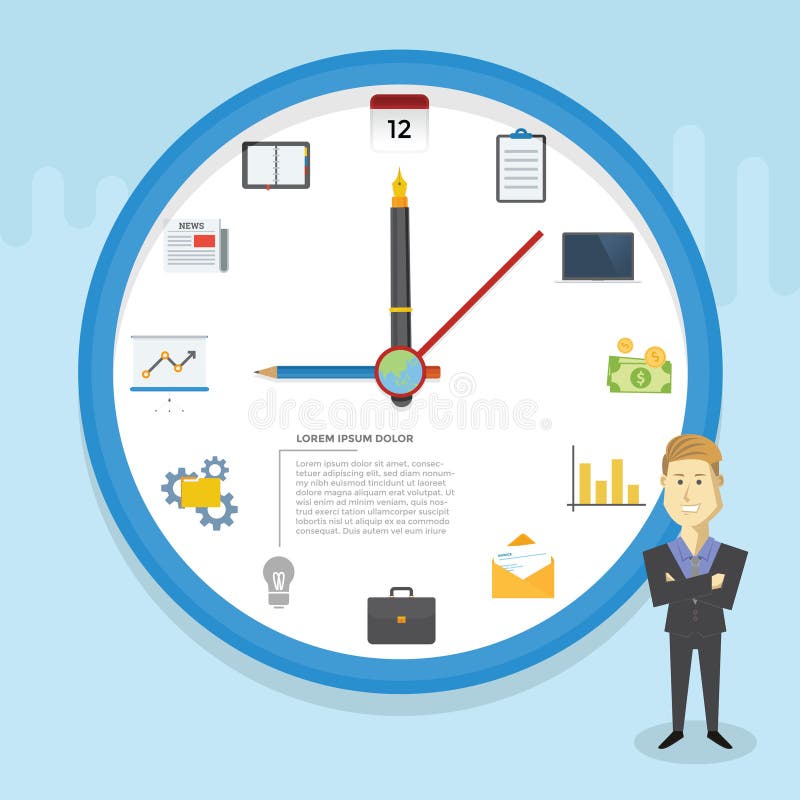 Clock Business Concept stock vector. Illustration of iconn - 179245404
