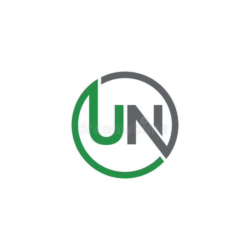 UN Letter Logo Icon Design Template Elements Stock Vector ...