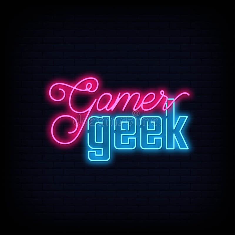 PrintGamer Geek Neon Signs Style Text Vector Stock Vector ...