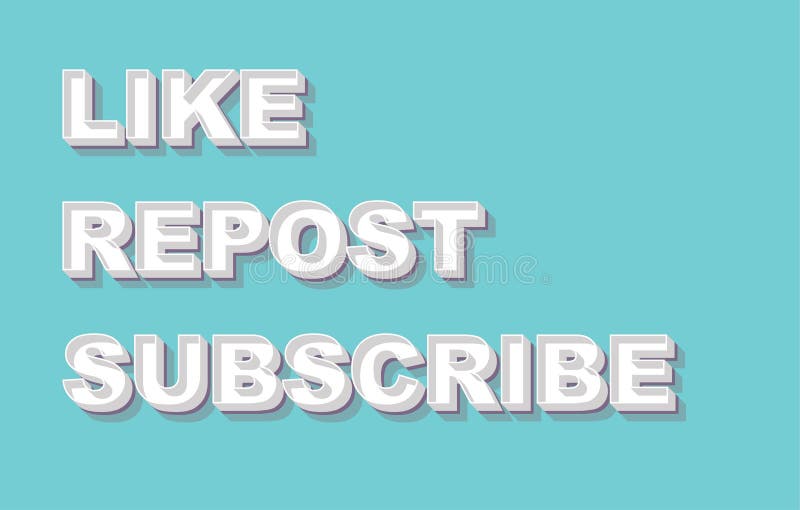 `Like, Repost, Subscribe` Typography Stock Vector - Illustration of ...