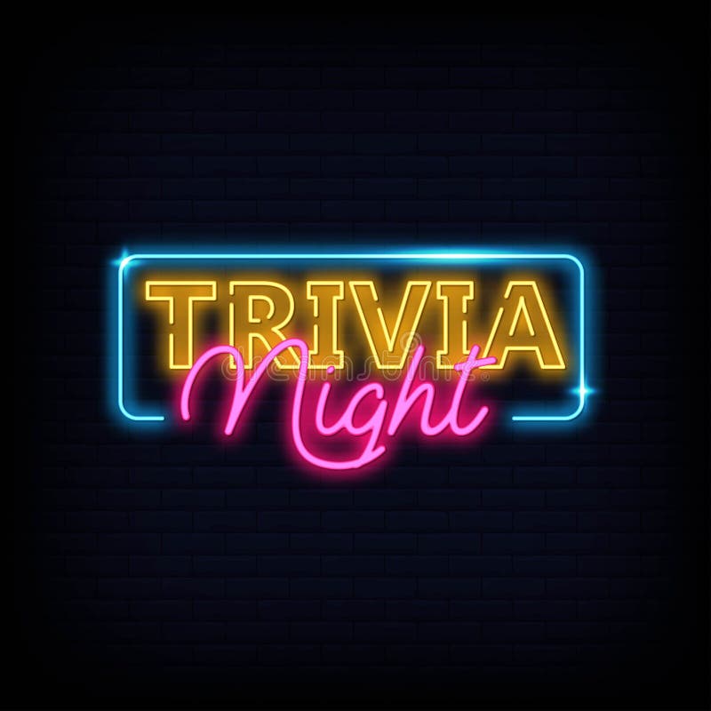 Trivia Night Neon Signs Style Text Vector Stock Vector - Illustration ...