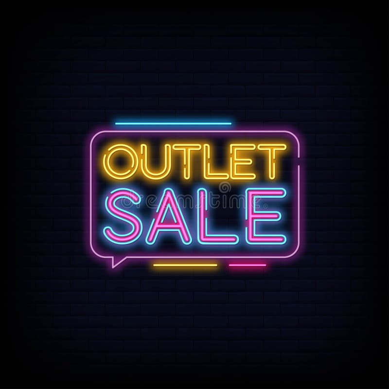 Outlet Sale Neon Signs Style Text Vector Stock Vector - Illustration of ...