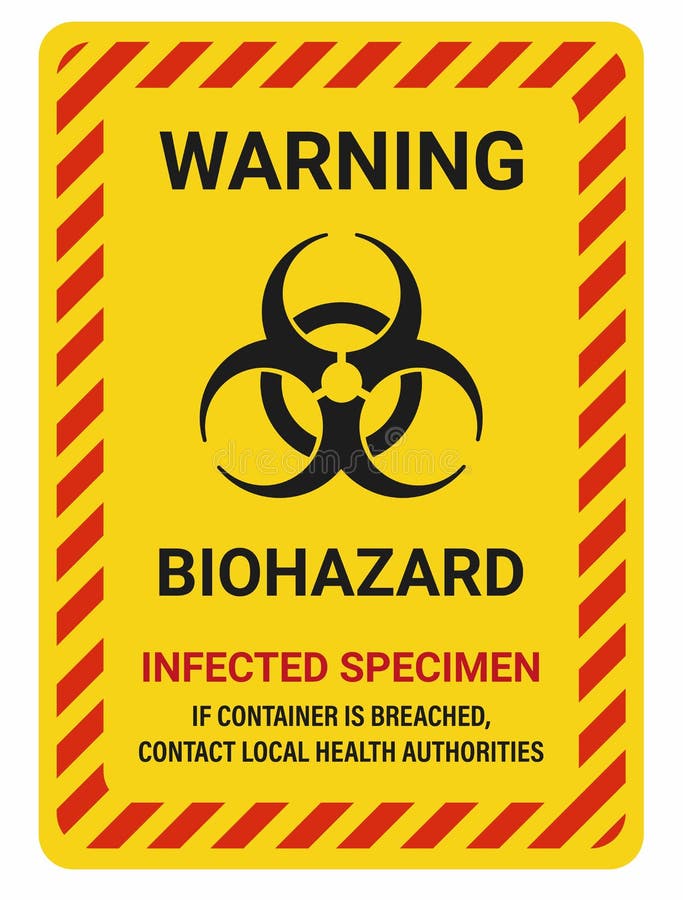 Biohazard Warning COVID19 Red Triangle Poster. Biohazard Caution Signs ...