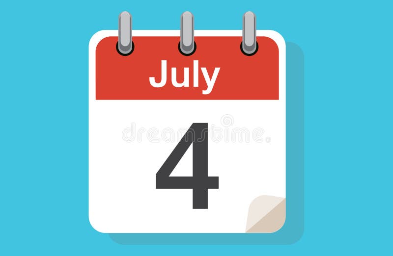 Fourth of July Calendar. Calendar Icon Vector Emblem. Element of Design ...