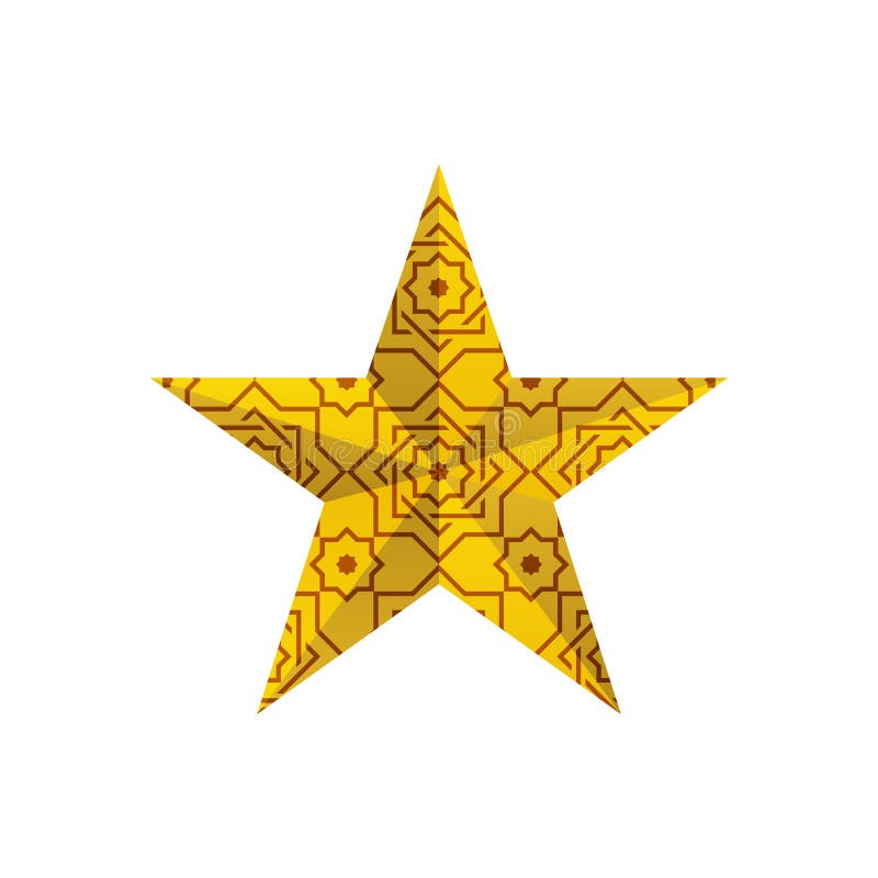 Gold star stock vector. Illustration of muslim, geometric - 179448447