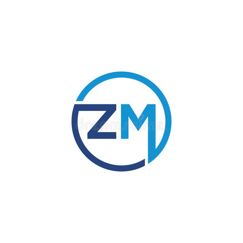 ZM Letter Logo Icon Design Template Elements Stock Vector ...