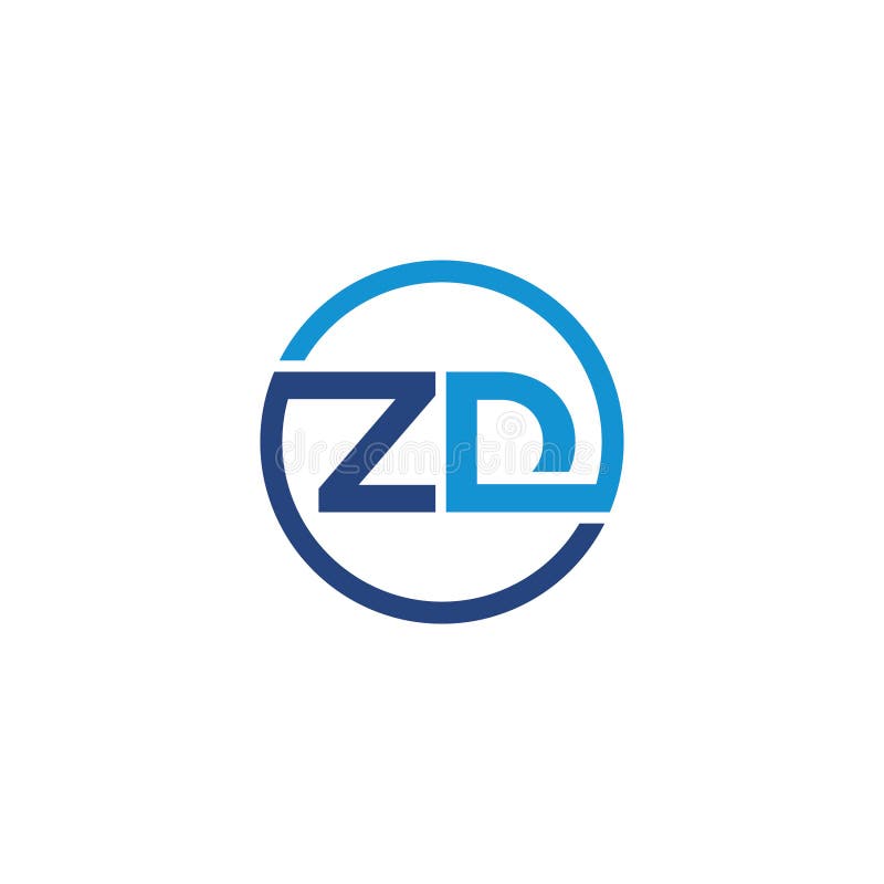 ZD Letter Logo Icon Design Template Elements Stock Vector ...
