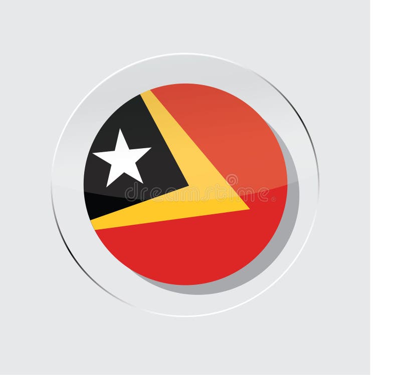 Circle Icon Vector Illustration of Timor Leste Country Flag Stock ...