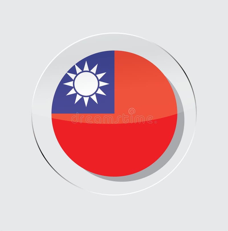 Circle Icon Vector Illustration of Taiwan Country Flag Stock Vector ...