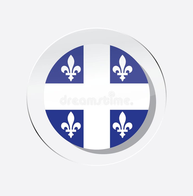 Circle Icon Vector Illustration of Quebec Country Flag Stock Vector ...