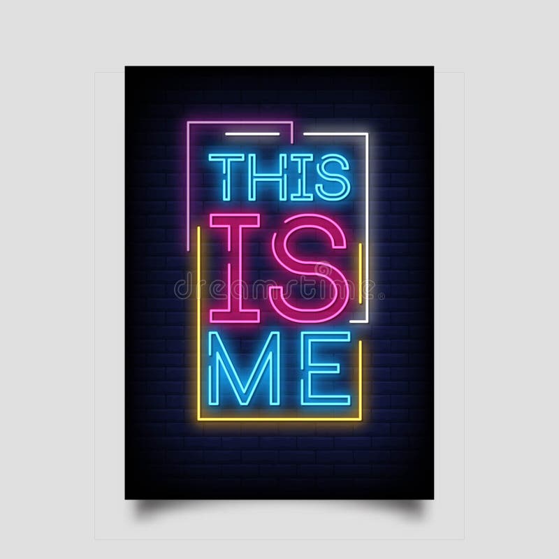 This is Me Neon Signs Style Text Vector Stock Vector - Illustration of ...