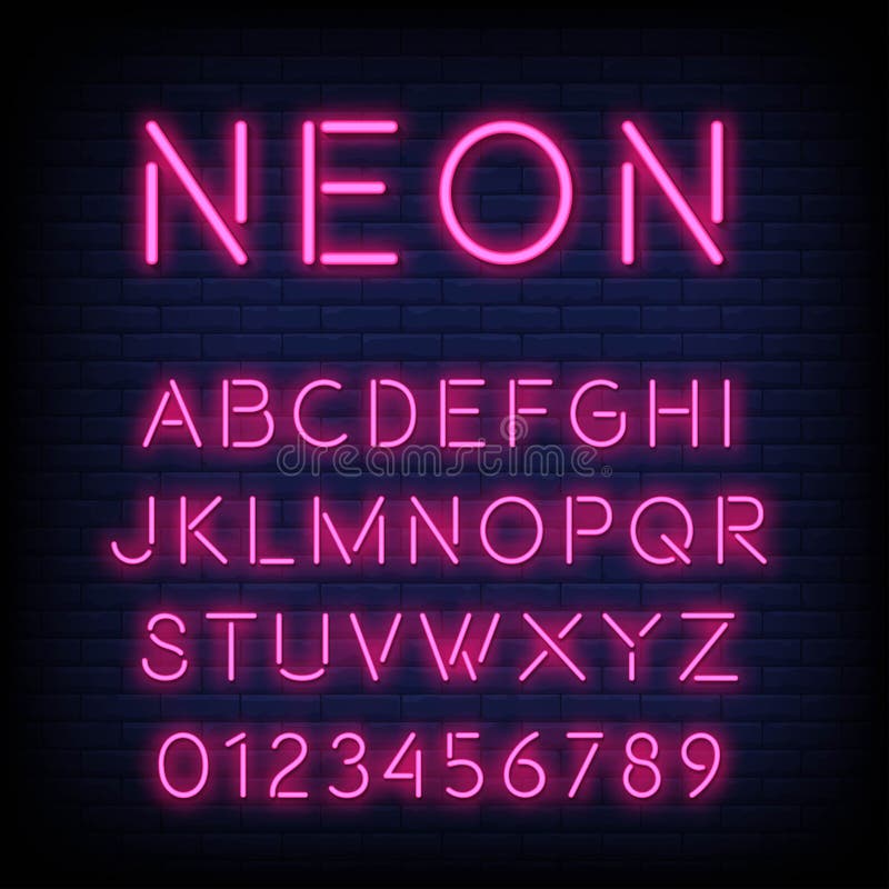 Alphabet Neon Signs Style Text Vector Stock Vector - Illustration of ...
