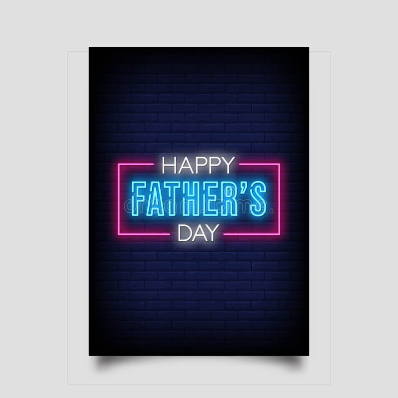 Happy Father`s Day Neon Signs Style Text Vector Stock Vector ...