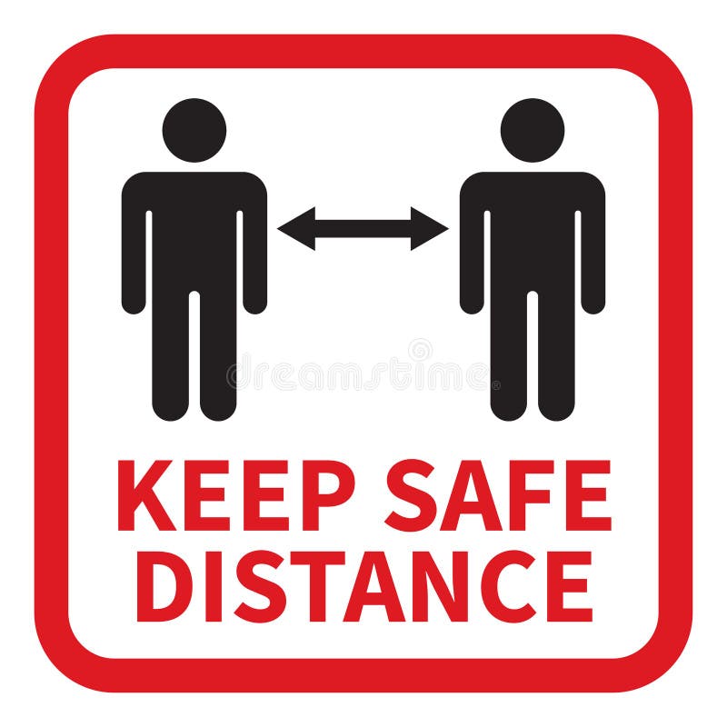 Keep Distance 1 Meter Minimum. Warning Sign For Print And Medical ...