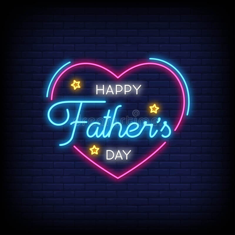 Happy Father`s Day Neon Signs Style Text Vector Stock Vector ...