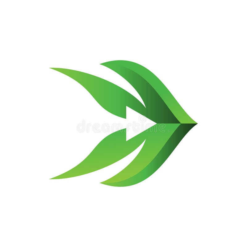 Leaf Arrow Nature Logo Design Graphic Vector. Stock Vector ...