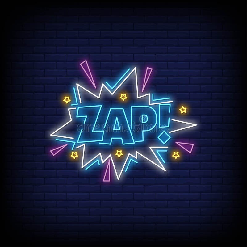 Zap Neon Signs Style Text Vector Stock Vector - Illustration of hand ...