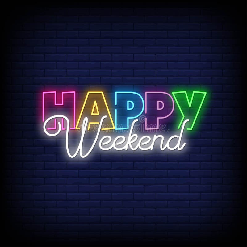 Only this Weekend Neon Signs Style Text Vector Stock Vector ...