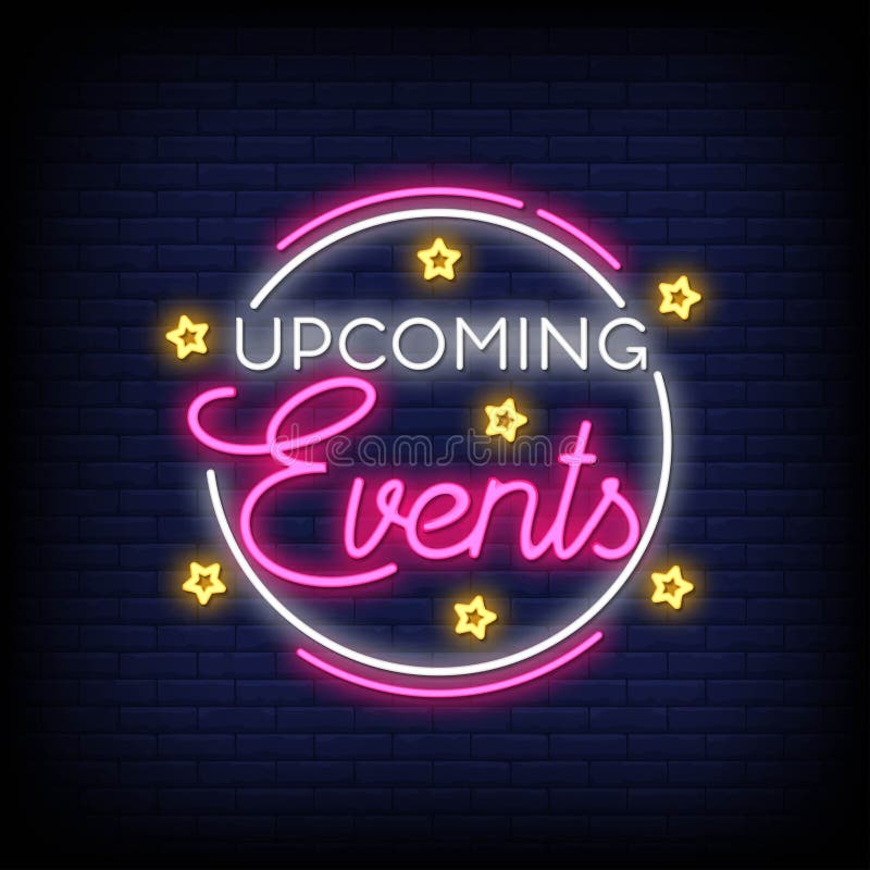Upcoming Events Neon Signs Style Text Vector Stock Vector ...