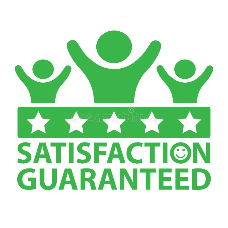 Satisfaction Guaranteed Five Star Three People Icon Stock Vector ...