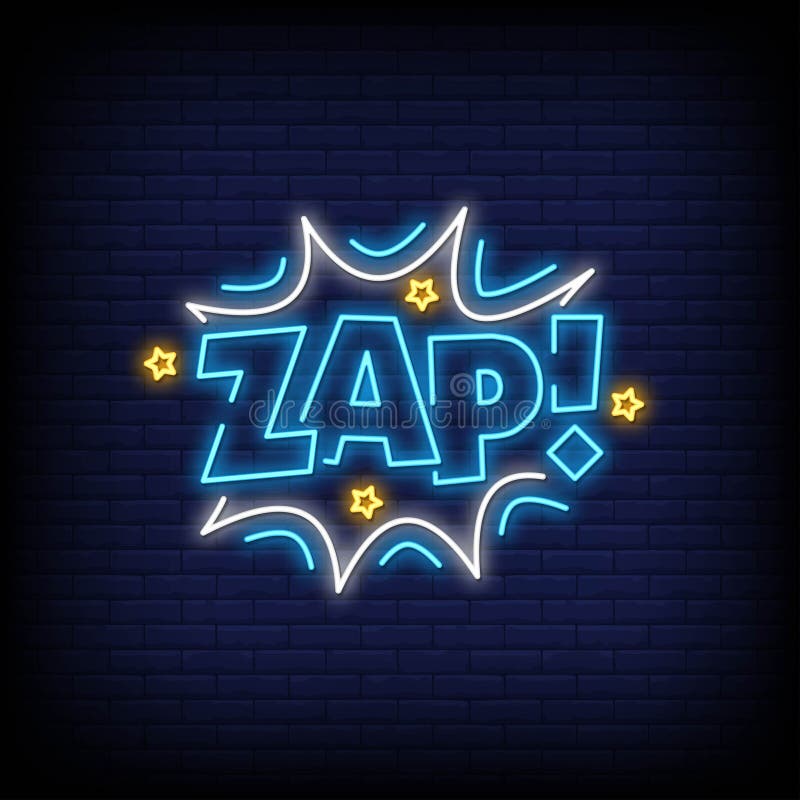 Zap Neon Signs Style Text Vector Stock Vector - Illustration of ...