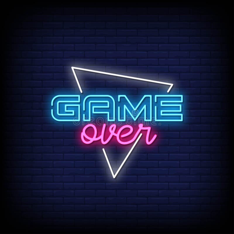 Game Over Neon Signs Style Text Vector Stock Vector - Illustration of ...