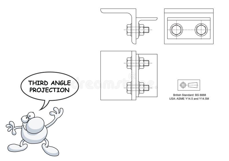 Third Angle Orthographic Projection Stock Vector - Illustration of ...