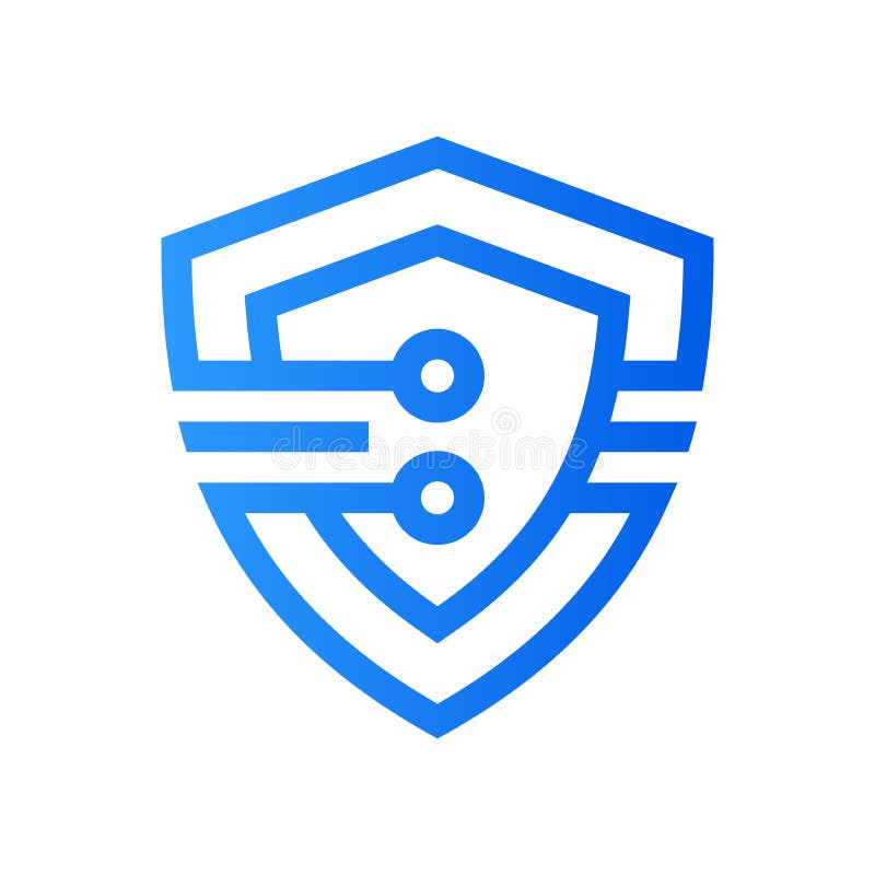 Blue Techno Security Shield Logo Stock Vector - Illustration of digital ...