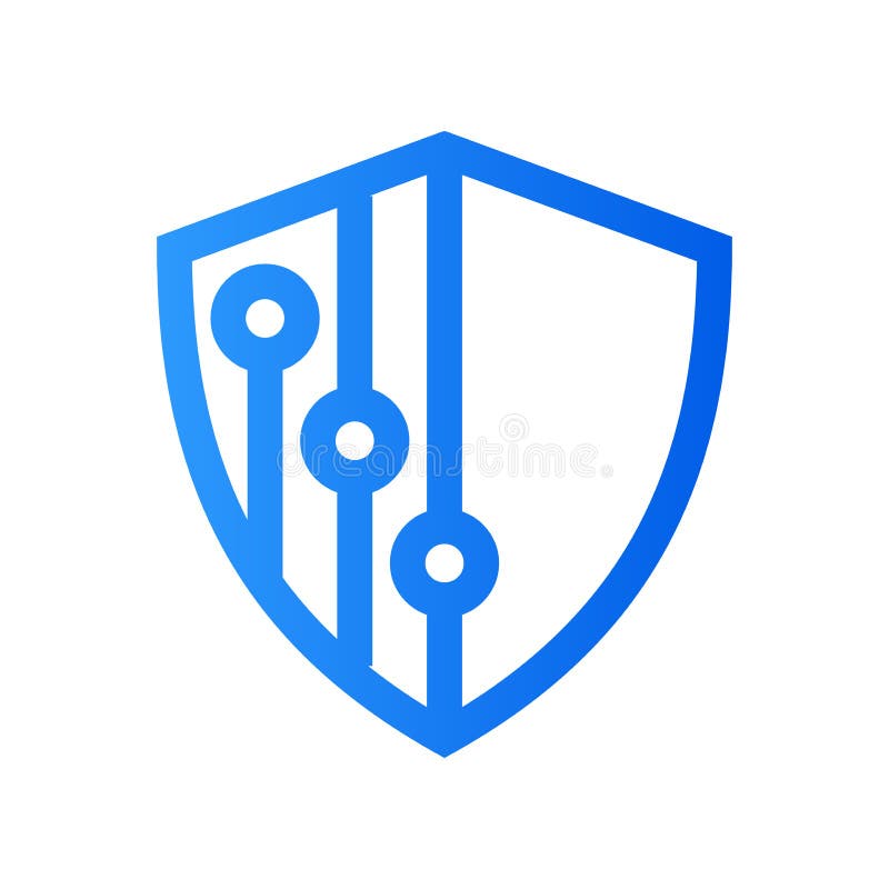 Blue Techno Security Shield Logo Stock Vector - Illustration of chip ...