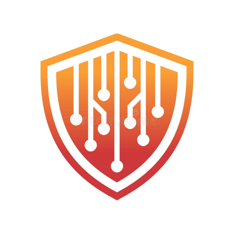 Strong Logo Orange Shield Technology. Stock Vector - Illustration of ...