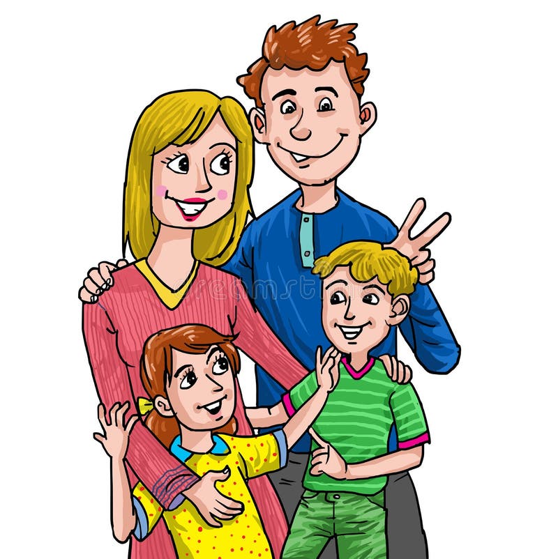 Cartoon Mom Two Boys Stock Illustrations – 93 Cartoon Mom Two Boys ...