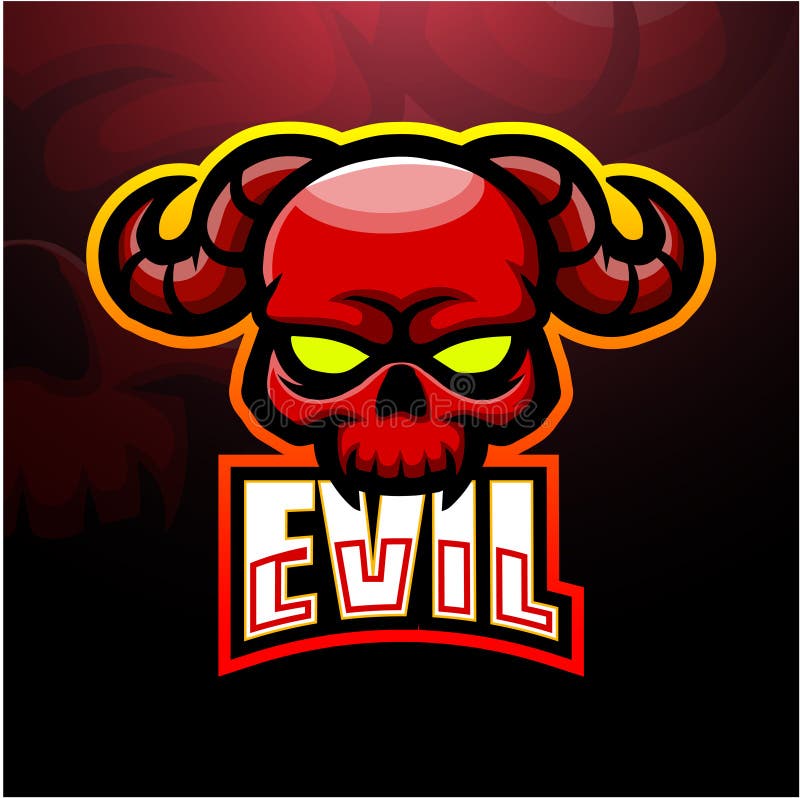 Skull Devil Mascot Esport Logo Design Stock Vector - Illustration of ...