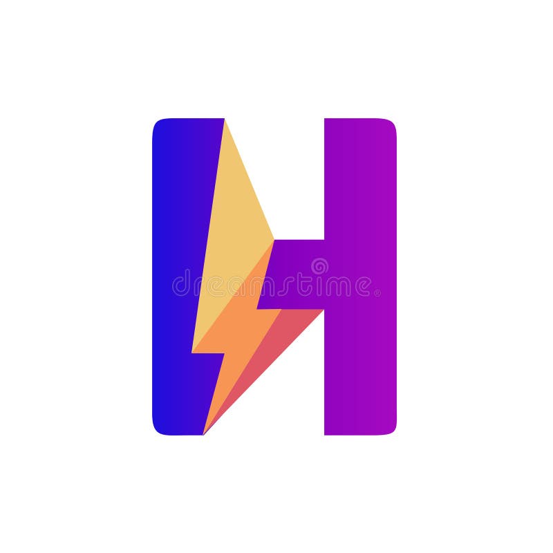Letter H Lightning Vector Logo Design Template Stock Illustration ...