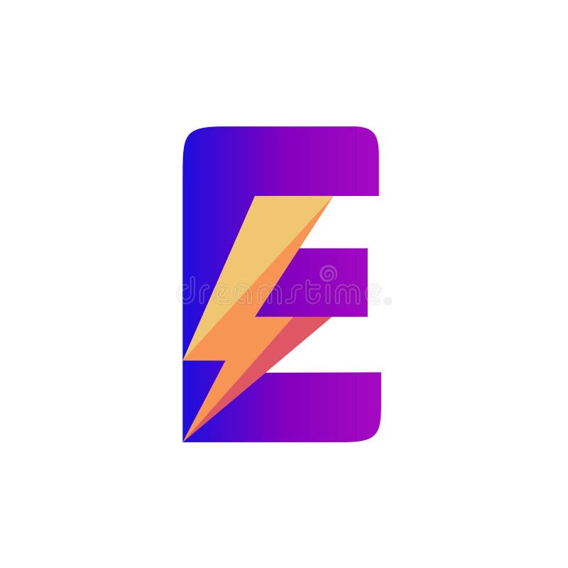 Letter E Lightning Vector Logo Design Template Stock Vector ...