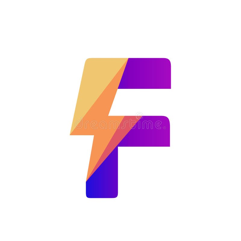 Letter F Lightning Vector Logo Design Template Stock Vector ...