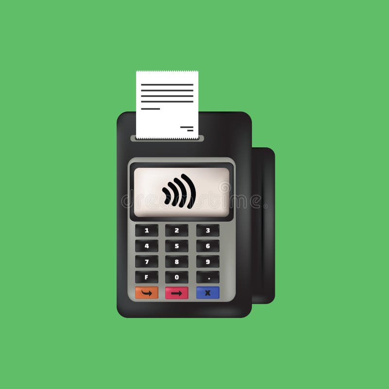 Pos device and credit card stock vector. Illustration of business ...