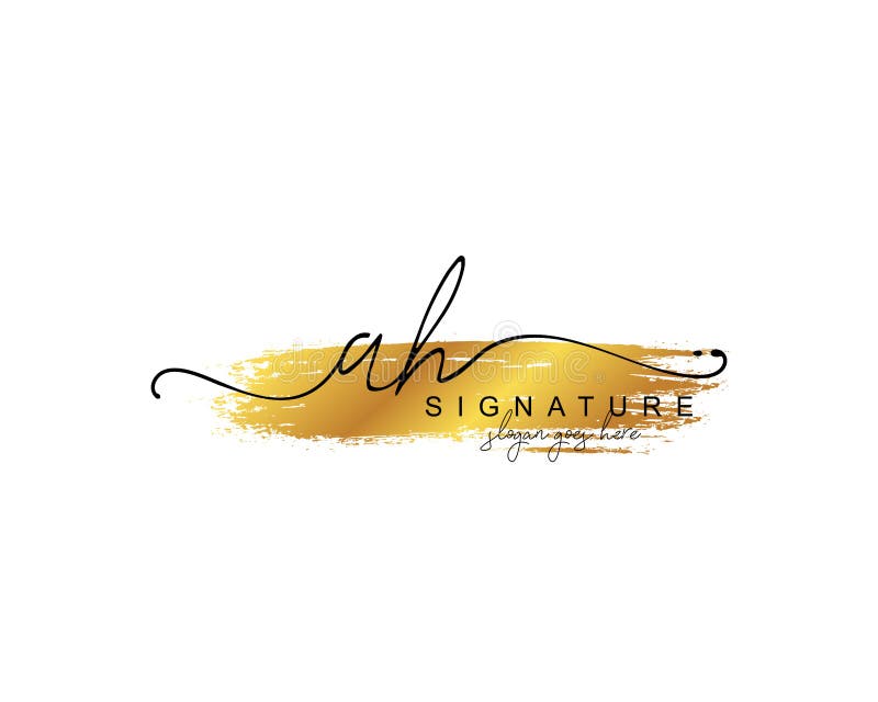 Initial AH Signature Logo Template Vector Stock Vector - Illustration ...