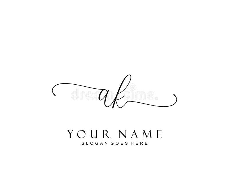 Initial AK Signature Logo Template Vector Stock Vector - Illustration ...