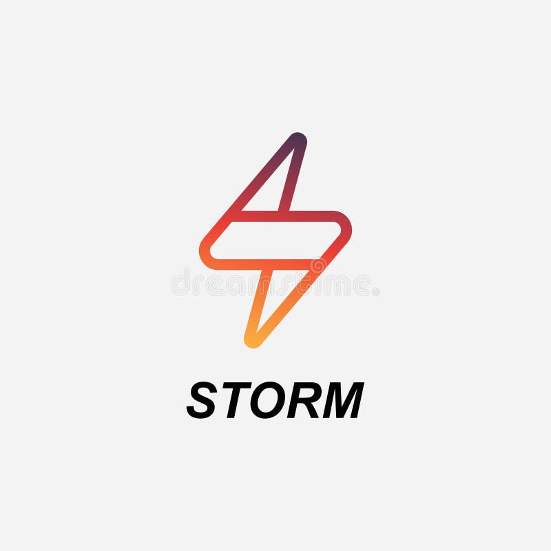 Thunder Shape Logo Design Vector Template Stock Vector - Illustration ...