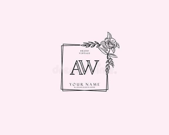 Initial AW Signature Logo Template Vector Stock Illustration ...