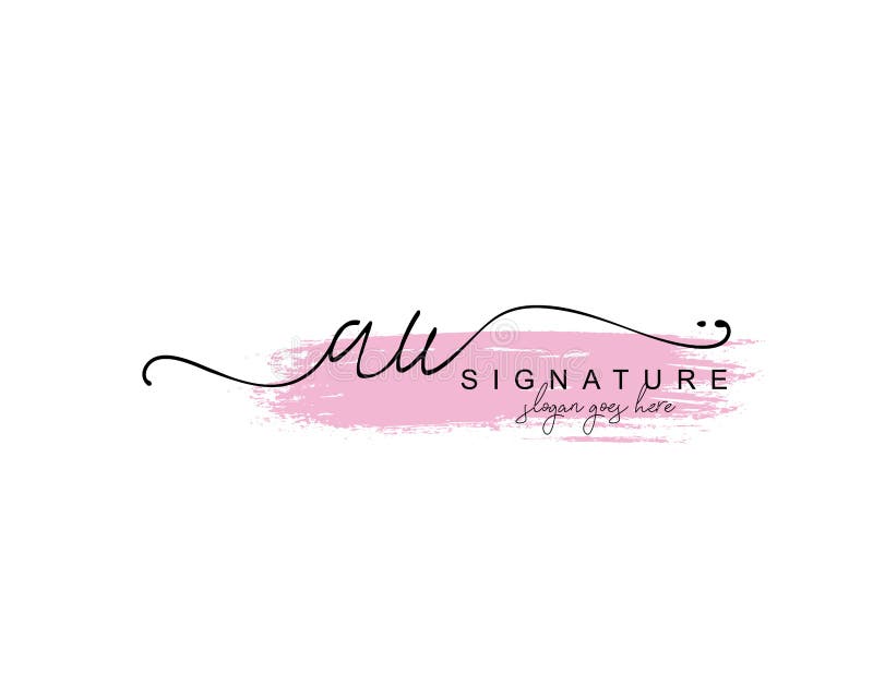 Initial AU Signature Logo Template Vector Stock Vector - Illustration ...