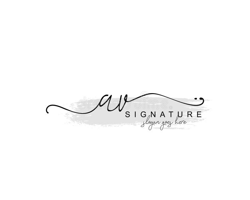 Initial AV Signature Logo Template Vector Stock Vector - Illustration ...