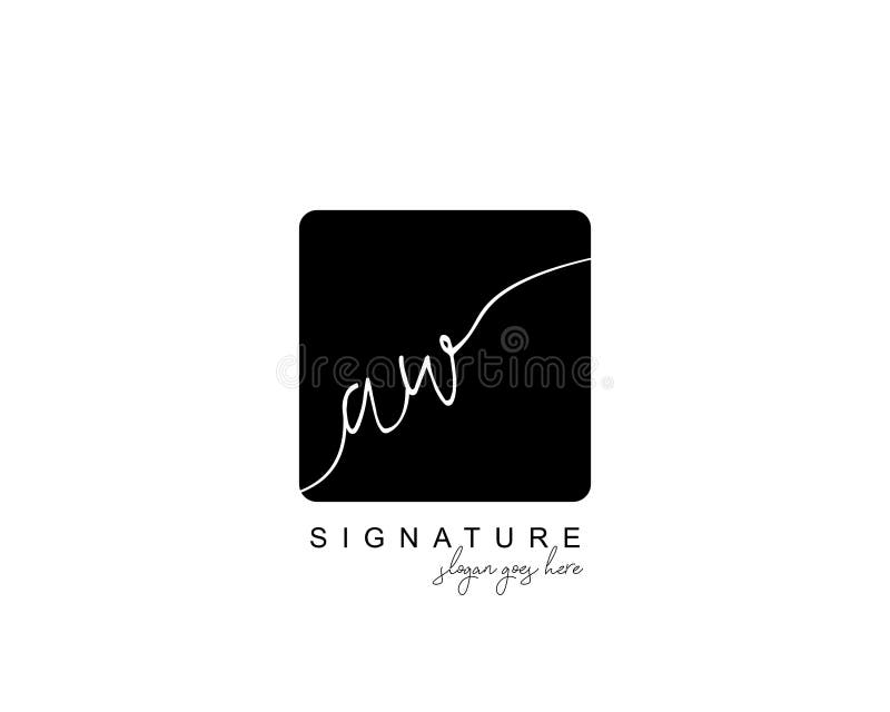 Initial AW Signature Logo Template Vector Stock Vector - Illustration ...