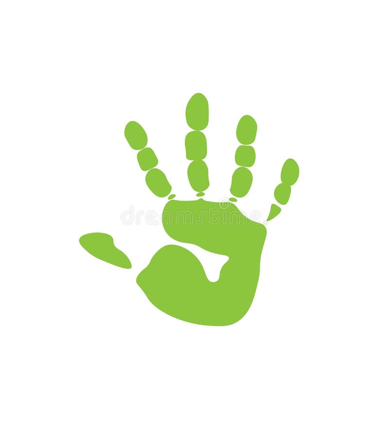 Green hand print stock vector. Illustration of imprint - 180018565