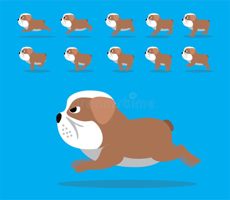 Animal Animation Sequence Dog Bulldog Cartoon Vector Stock Vector ...